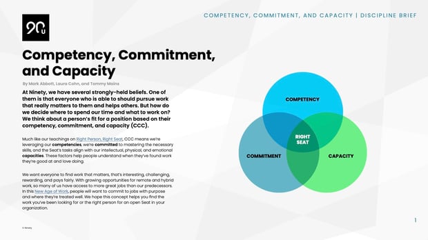 Competency, Commitment, and Capacity